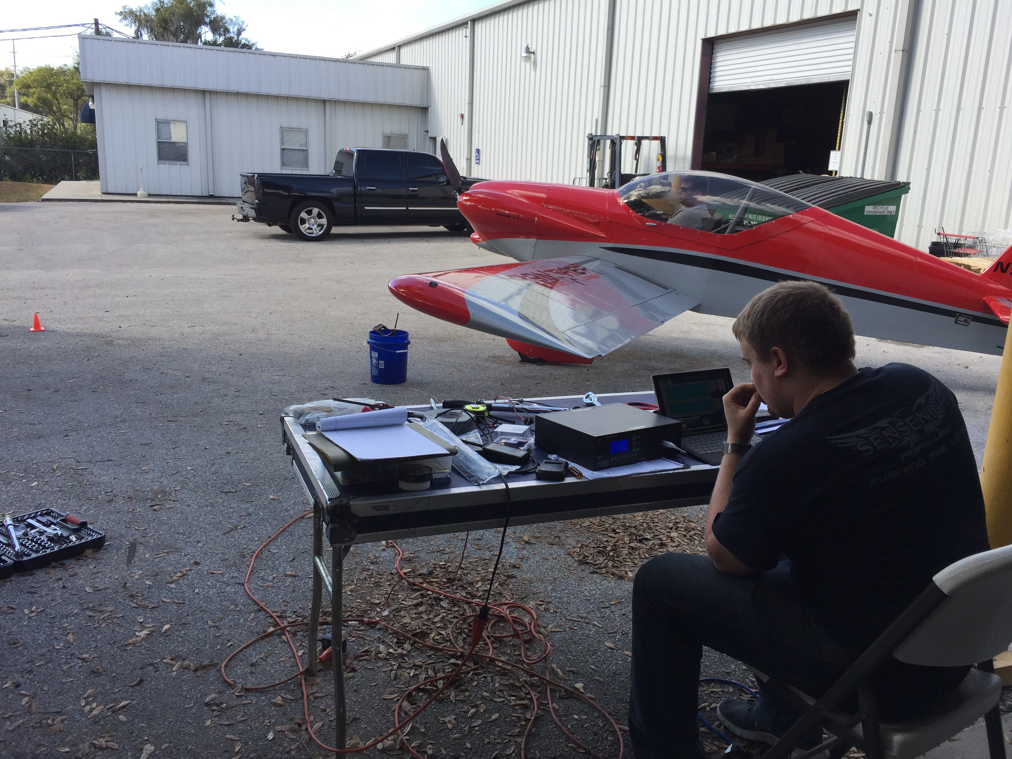 Testing at Sensenich Propellers